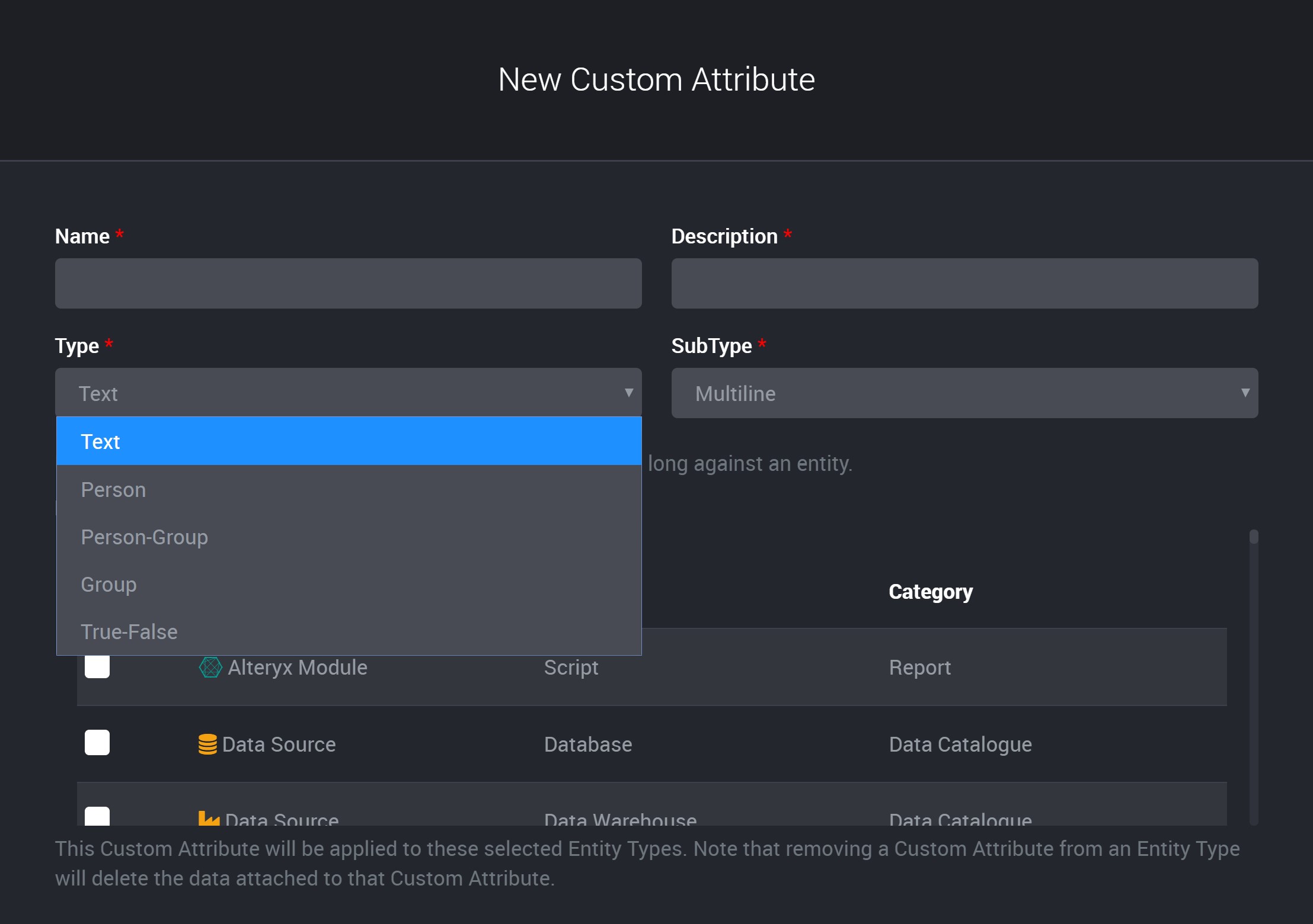 Custom Attributes :: Loome Publish Documentation